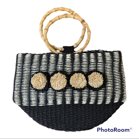 Cost Plus World Market | Bags | World Market Tote With Bamboo Handles ...